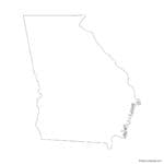 Blank Georgia County Map - Printable State Outline